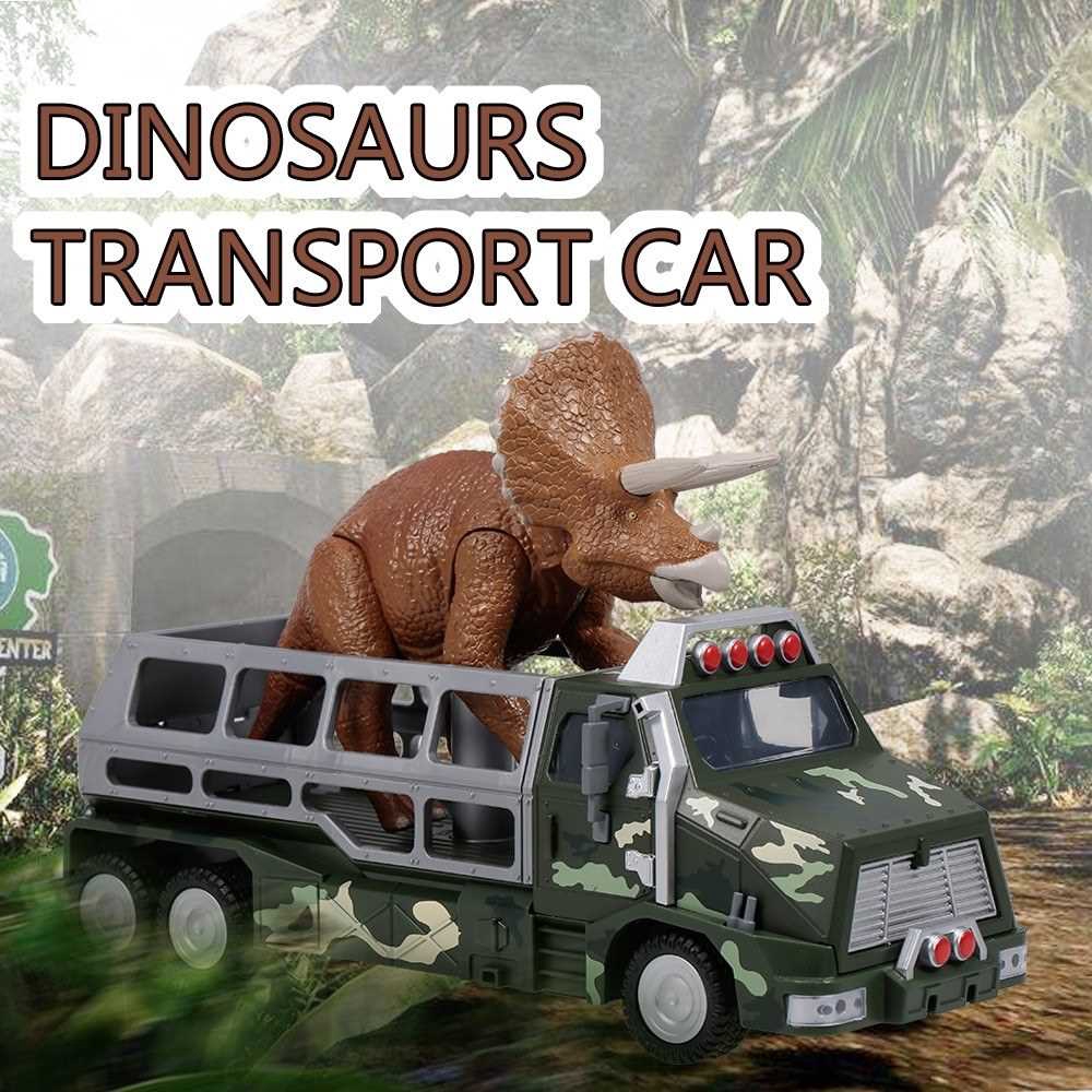 Dinosaurs Transport Car Carrier Truck Toy Triceratops Pull Back ...