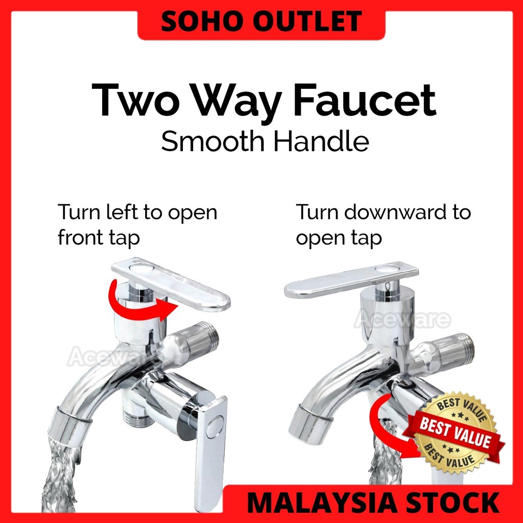 KEPALA PAIP 2 ARAH KEMASAN MEWAH UNTUK TANDAS TWO WAY FAUCET TAP BUBBLE ...