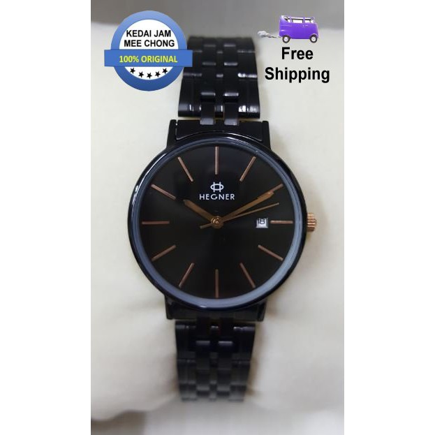 [Ladies] 100% ORIGINAL HEGNER 8-505523LPB Black Case,Date Display ...