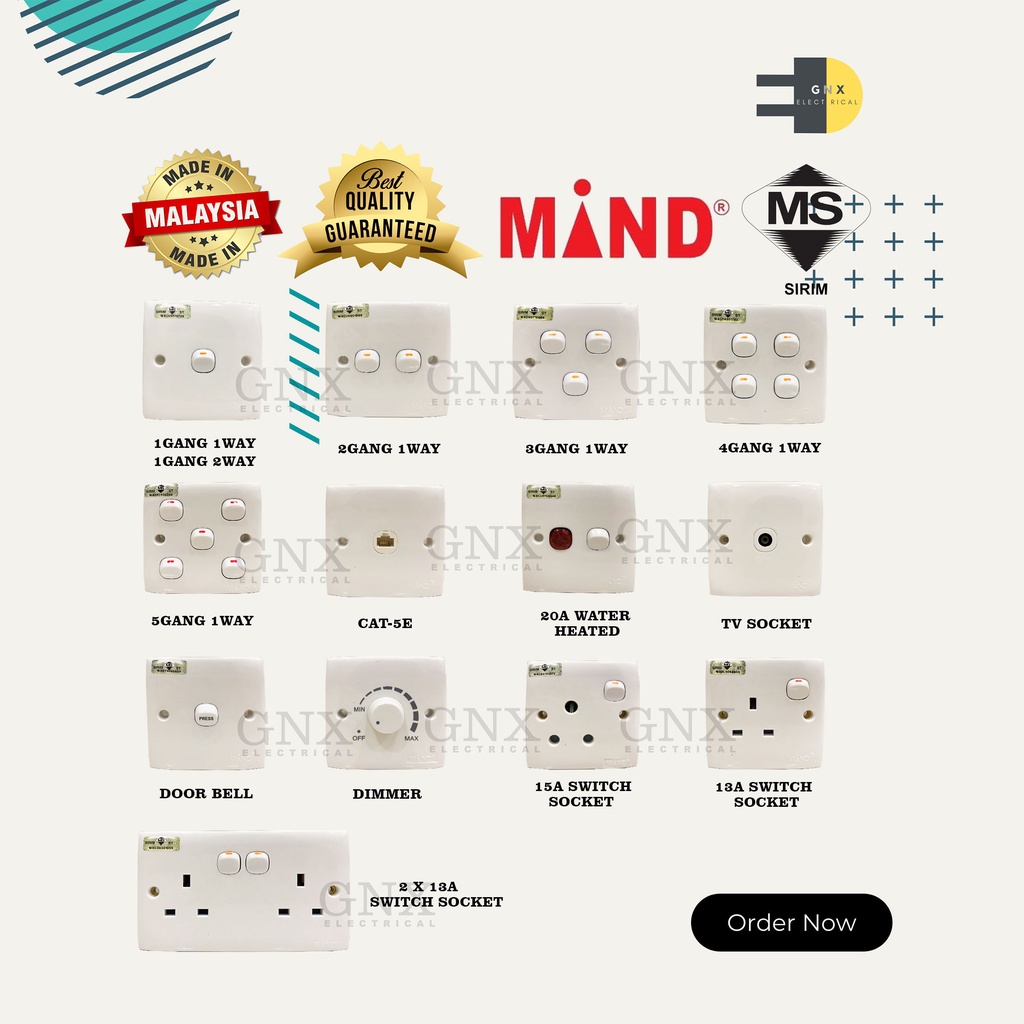 Mind 2K Series Switches & Socket / Suis & Socket/Suis Hala/Soket/Wiring ...