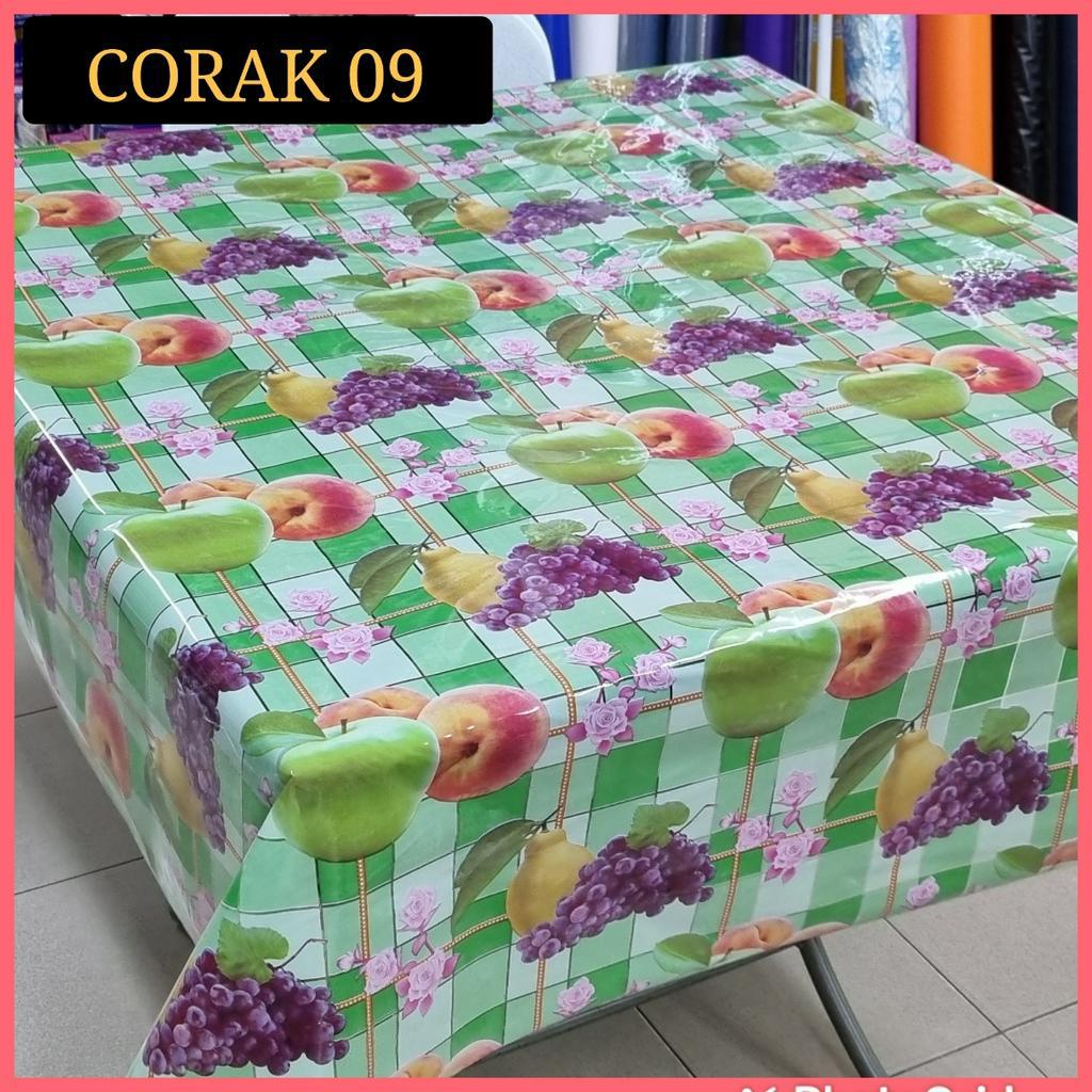 Alas Meja Makan JERNIH Tebal/Nipis & Corak Bunga / meter / Lapik Meja ...