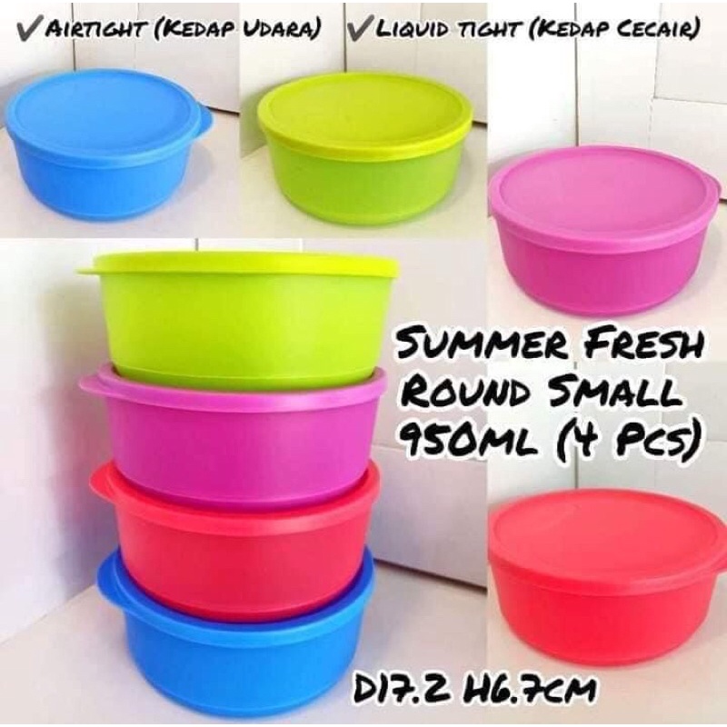 Summer Fresh saiz 950ml ( 1 set 4 pcs ) Original Tupperware | Shopee ...