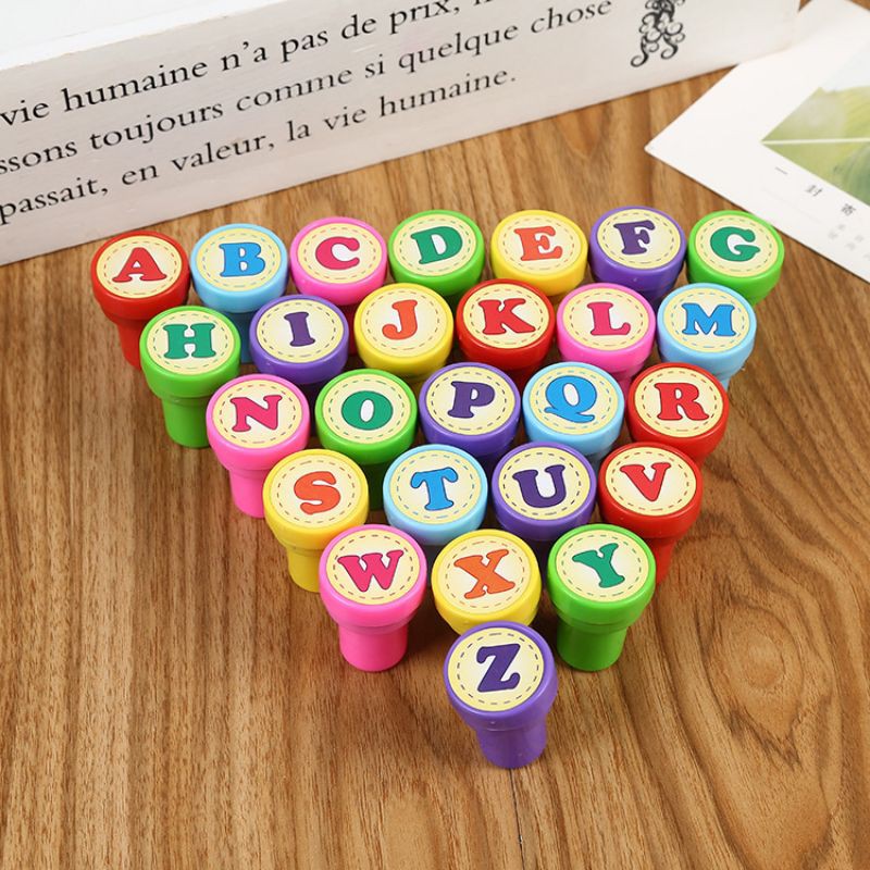 🇲🇾Ready Stock!! 26 Pcs ABC Chop Stamps Alphabets Letter (Uppercase ABC ...