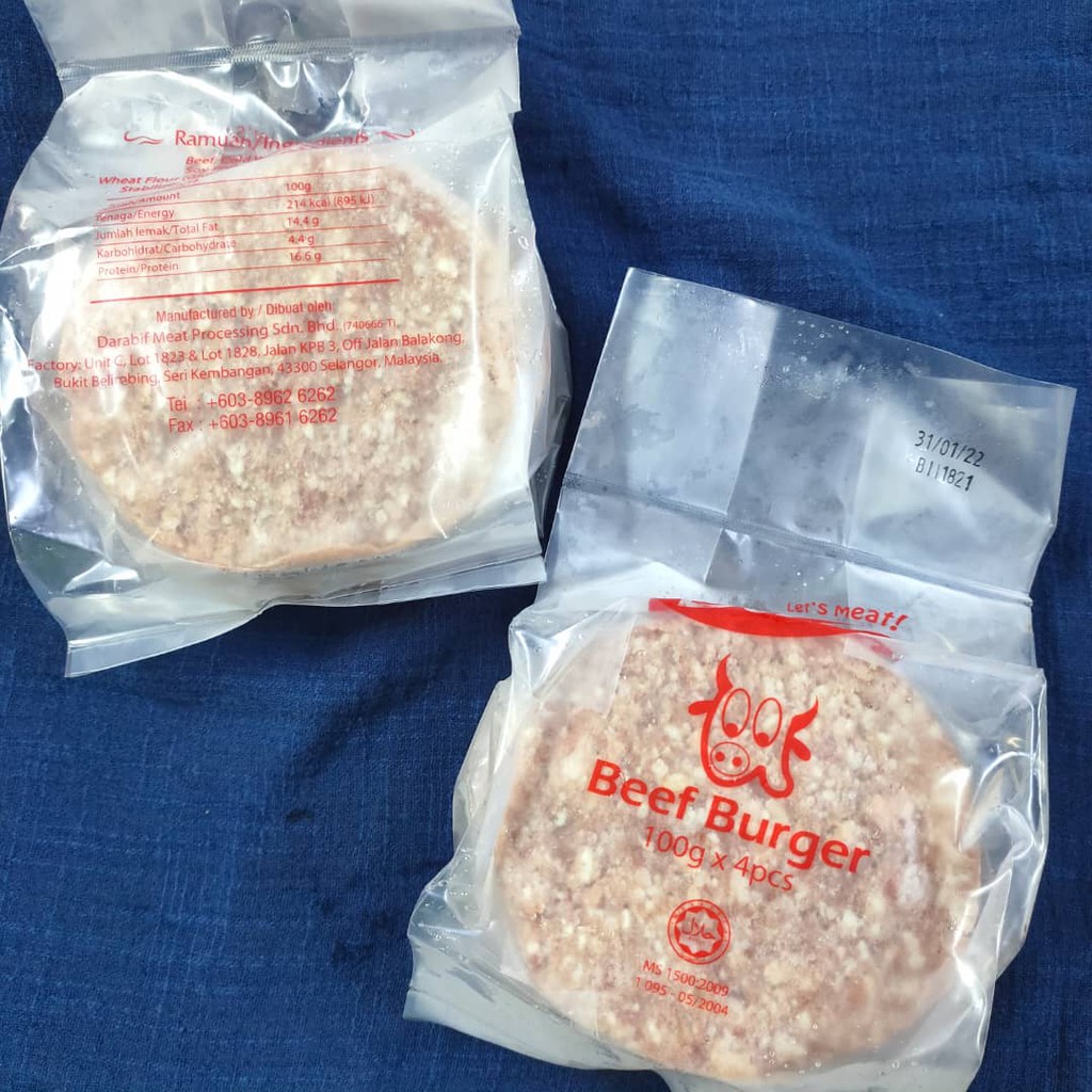 DARA Premium Burger Patty Daging HALAL Frozen 100% Meat | Shopee Malaysia