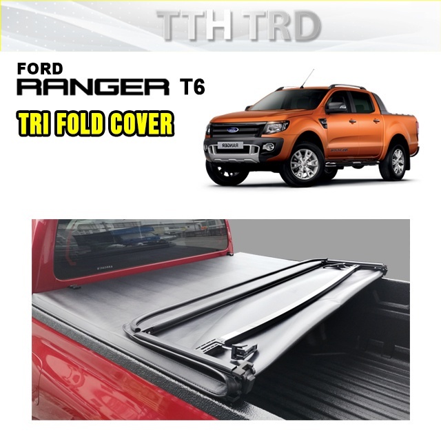 HC-CARGO Ford Ranger T6 Tri-Fold Cover FLAT CANVAS SOFT LID CANVAS NO ...