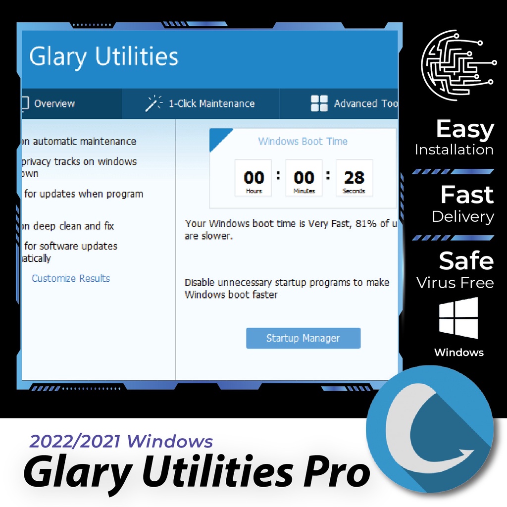 Glary Utilities Pro window | Shopee Malaysia