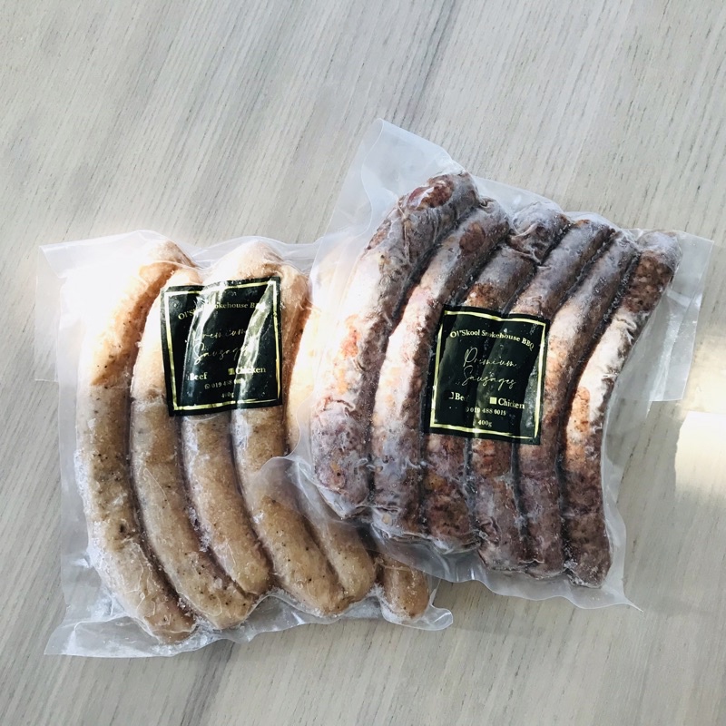 [COMBO] Premium Lamb, Beef & Chicken Sausages 400g x 3 Halal Homemade ...