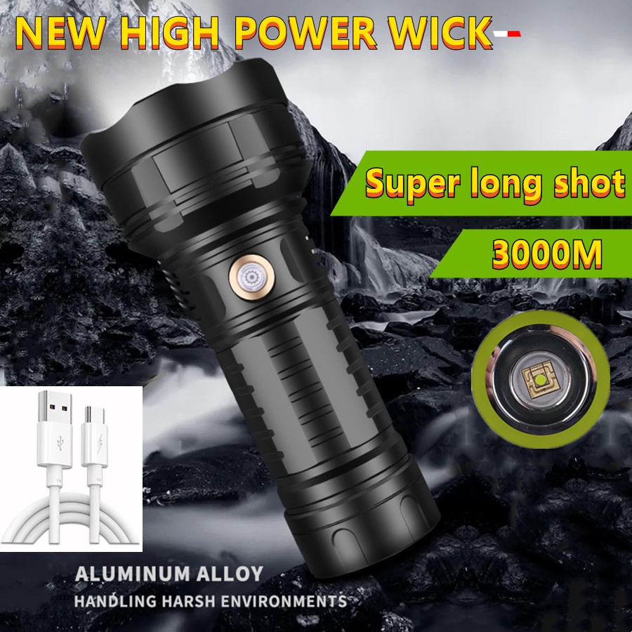 NEW 3000 Meter 20,000,000LM Powerful White Laser Led Flashlight ...