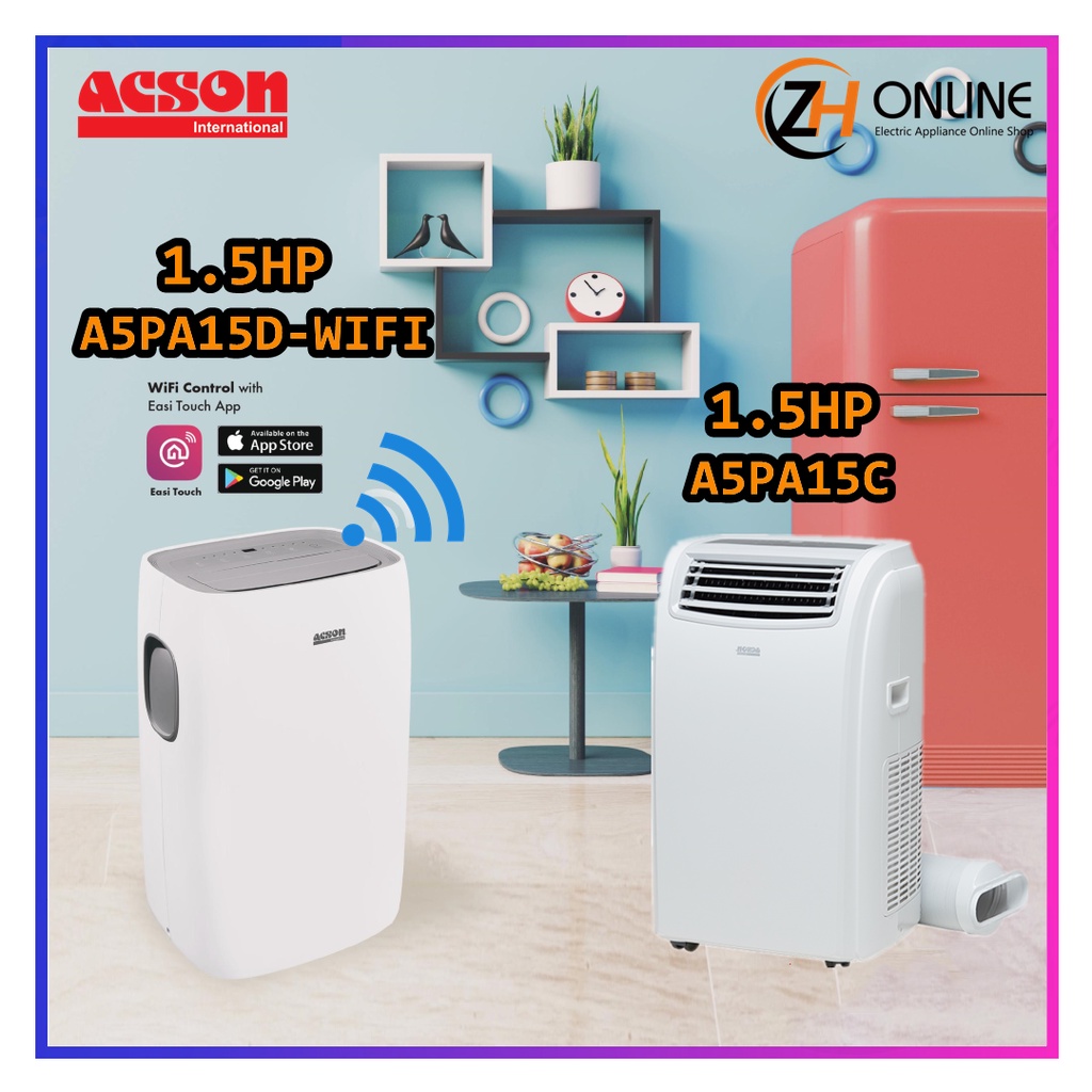 (WIFI) ACSON 1.5HP Portable Air Conditioner Moveo A5PA15E (WIFI) R410A ACSON AIRCOND ACSON WIFI ...