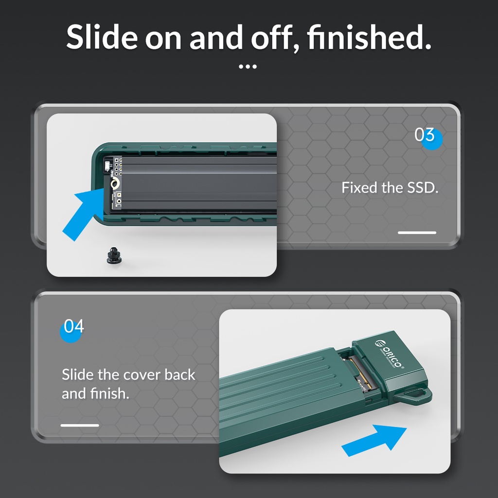 ORICO M2 SSD Case 10Gbps NVMe PCIe SSD Enclosure USB Type C M.2 NVMe ...