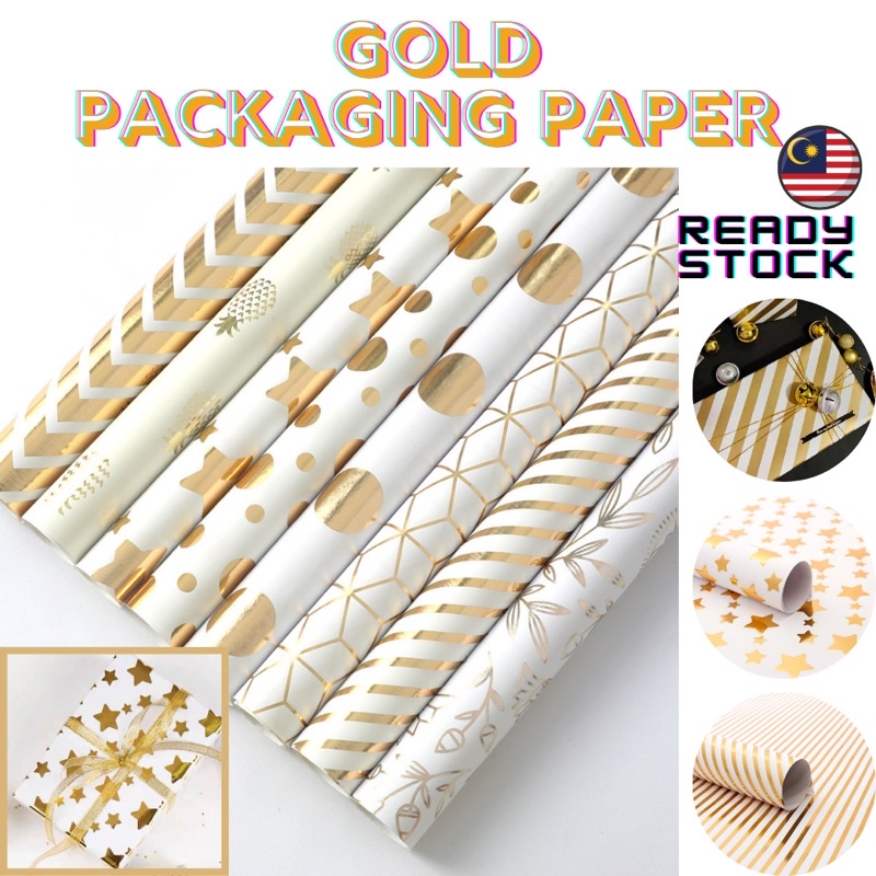 Christmas Premium Laser Rose Gold Gift Wrapping Paper (50*70cm) (1/5pcs ...