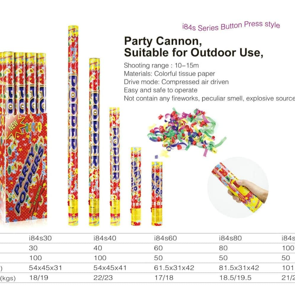 Party Popper Confetti Cannon 30cm Button Press | Ready Stock | Party ...