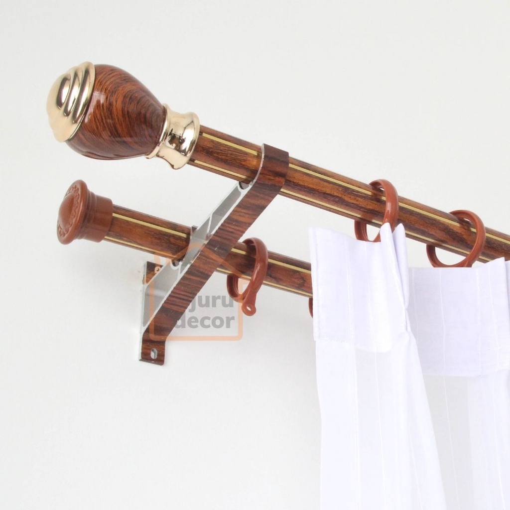 Jurudecor Luxe Curtain Rod / 4~12 feet Double Layer Full Set / Rod ...