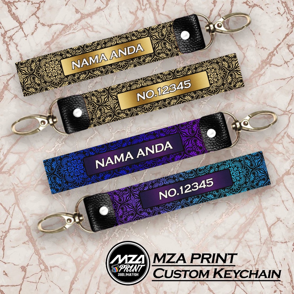 Custom Keychain Name | Batik Design | Boleh Custom Warna, Nama Dan NO ...