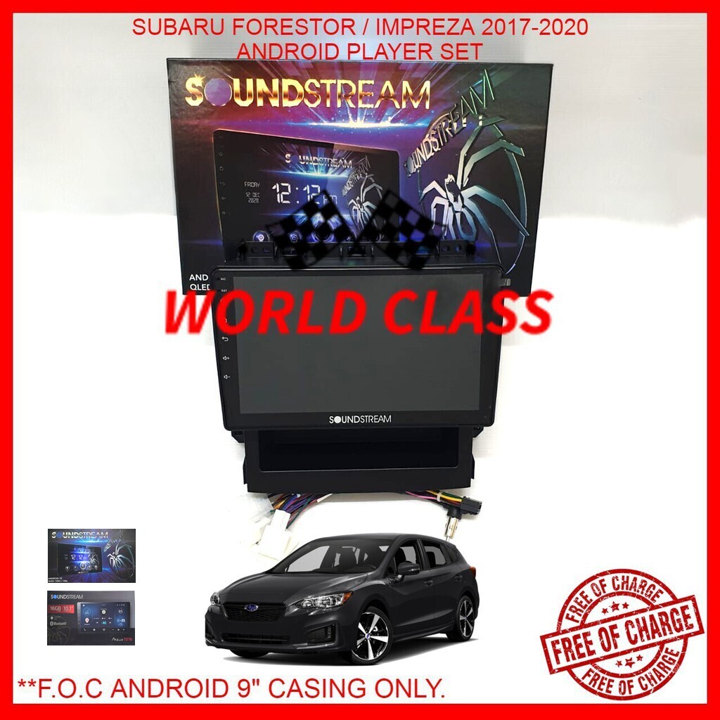 SUBARU FORESTER / IMPREZA 2017-2020 SOUNDSTREAM 9" ANDROID IPS PLAYER 2 ...