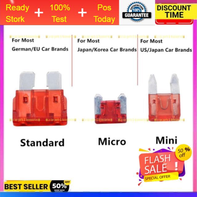 ready stork !! Automotive media signal VAN Light Fuse kit Blade Plug in ...