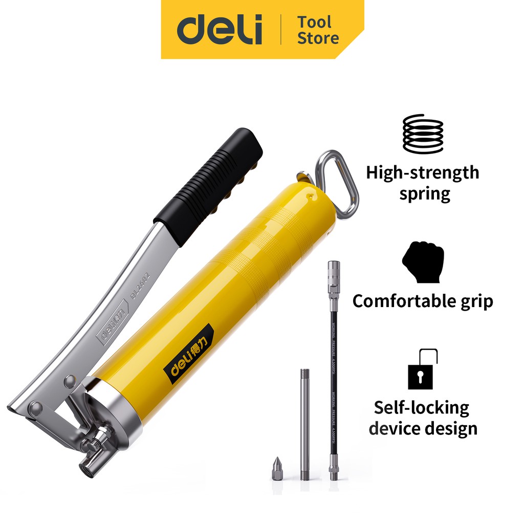 Deli Tools Grease Gun 400CC Self-Locking Device Design (382*128*62mm ...