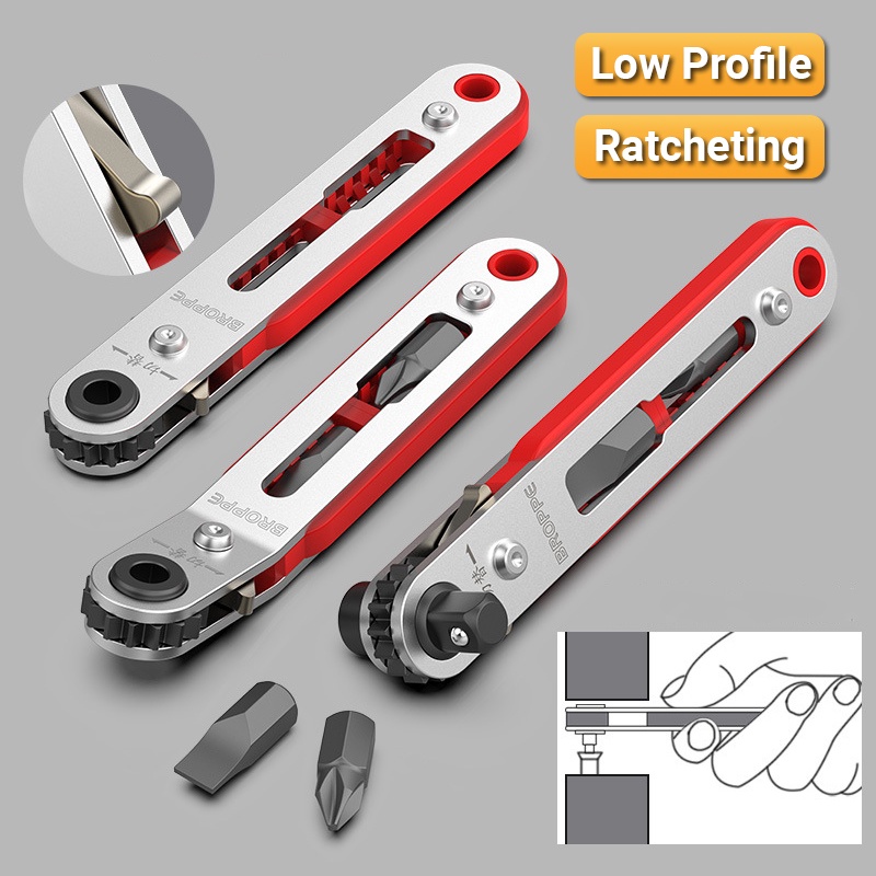 Ratchet Wrench Screwdriver Right Angle Low Profile Ratcheting 1/4 Inch ...