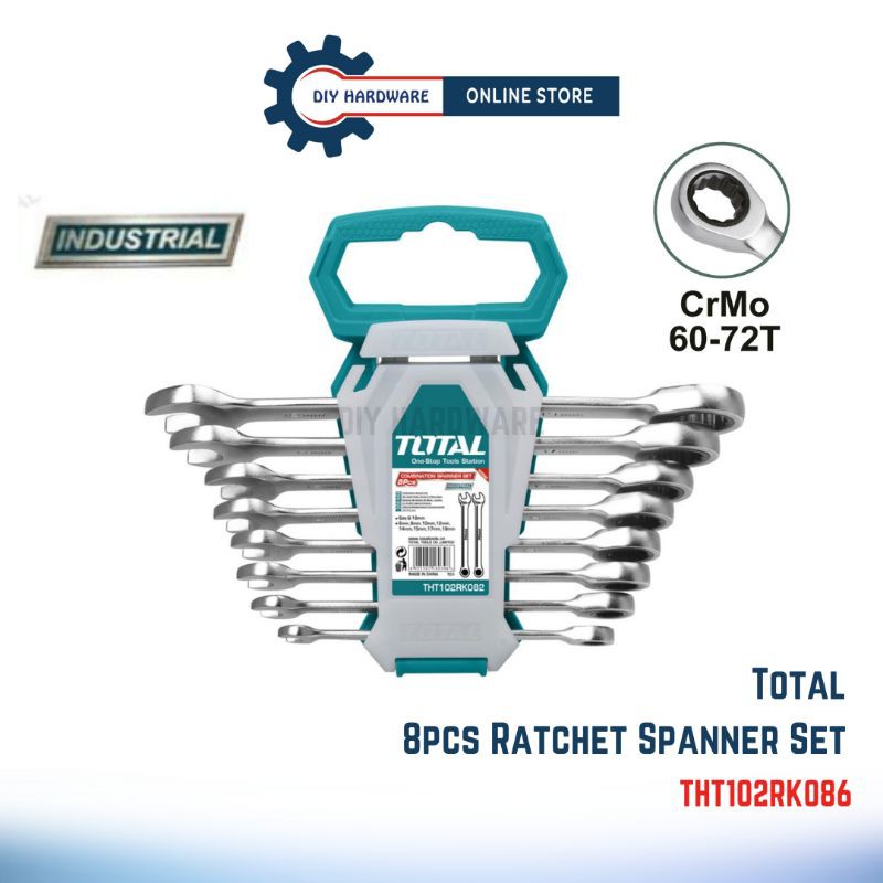 Total Ratchet Spanner Set (8pcs) THT102RK086 | Shopee Malaysia