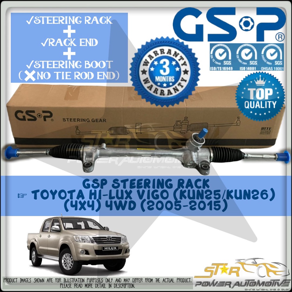 GSP Toyota HI-LUX Hilux Vigo KUN25 KUN26 4X4 4WD (2005-2015) Power ...