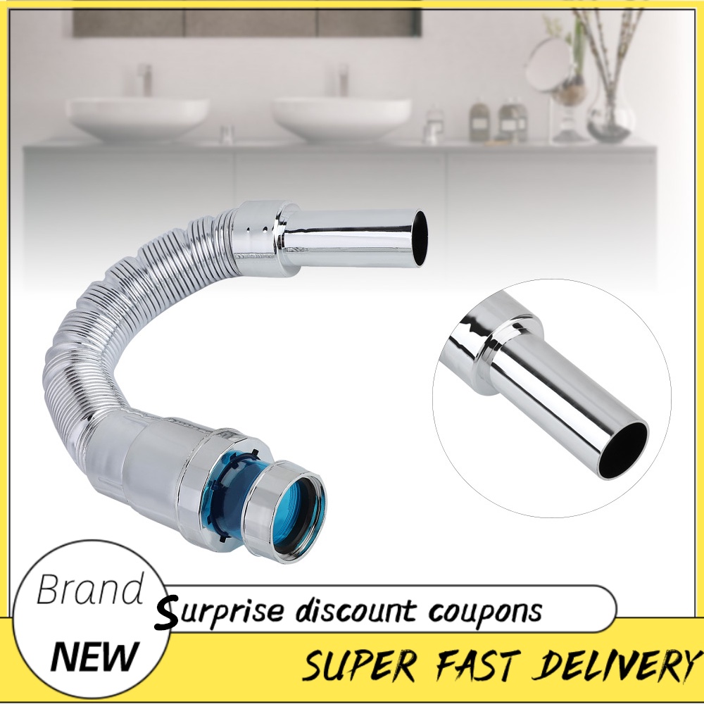 Bathroom Kitchen Stainless steel Flexible Pipe Sink Basin Water Drain ...