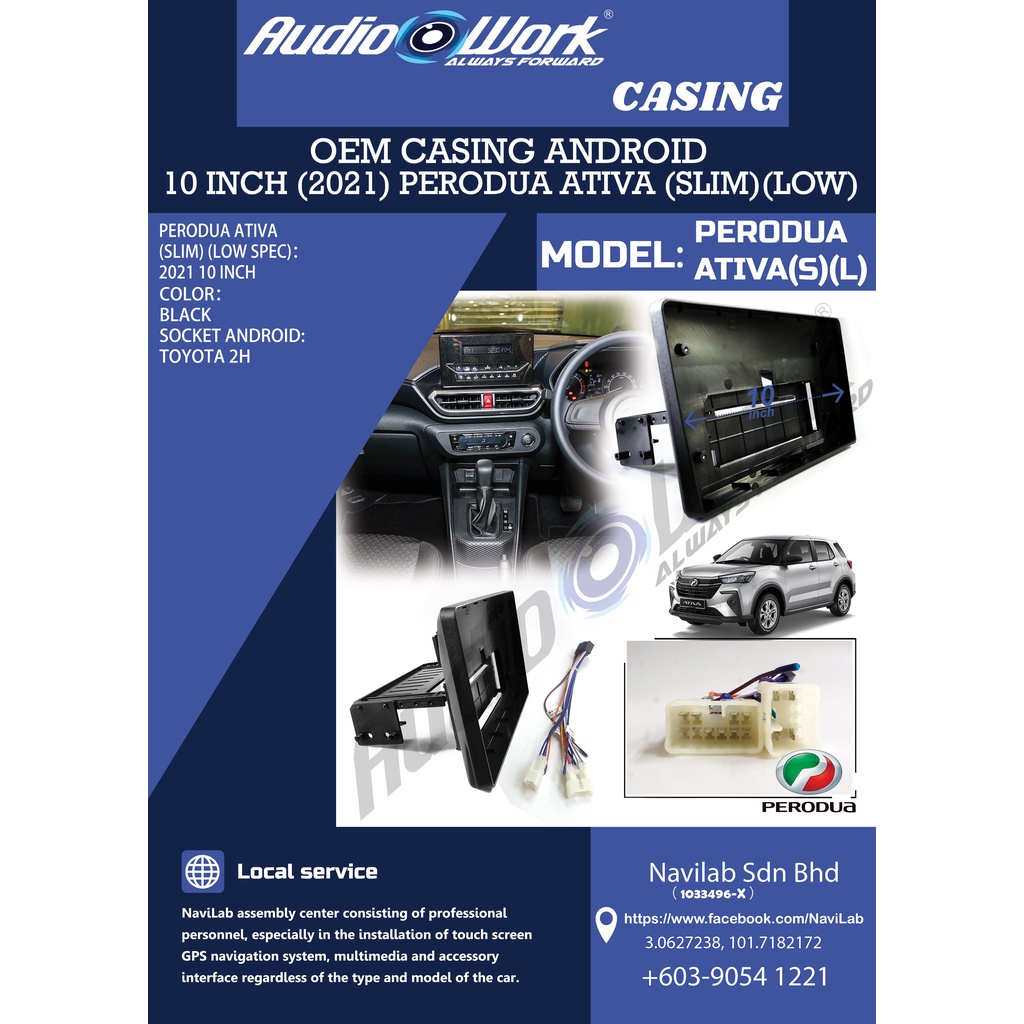Perodua Ativa 2021 10" Android Player Casing (Slim)(Black) 🔥Ready Stock ...