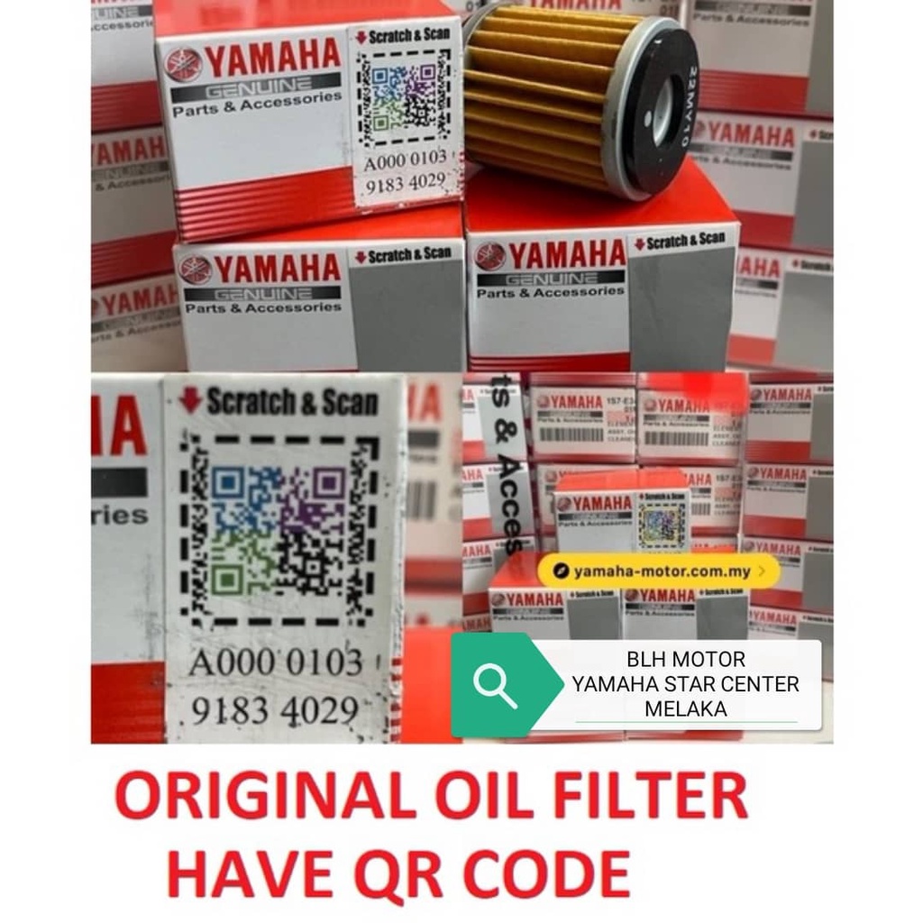 QR CODE} Oil Filter 100% Original LC135 V1 - V8 Y15ZR V1 V2 Y16 Lagenda ...