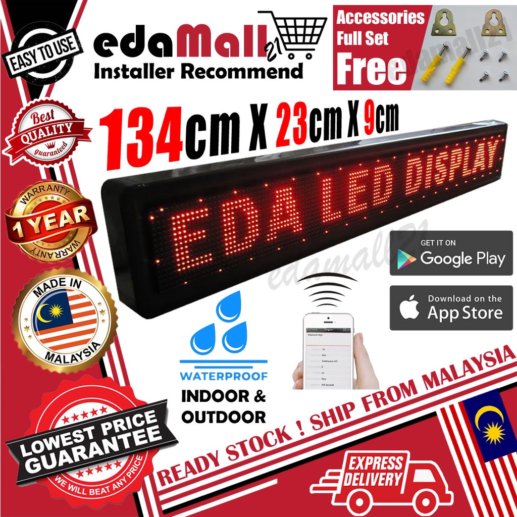 LED DISPLAY SIGNBOARD P10 (RED Light) Mobile App Wifi Outdoor ...