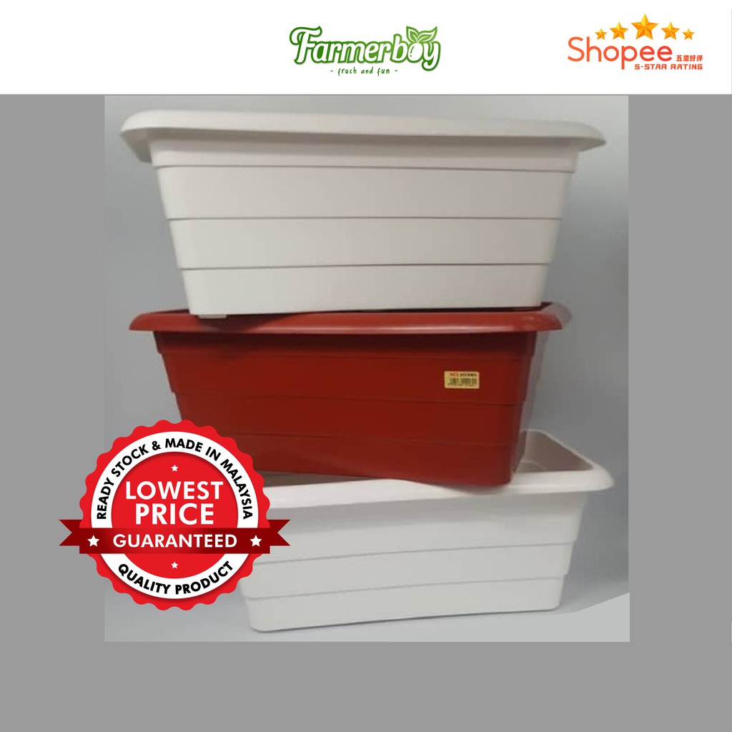 PASU BUNGA SEGI PLASTIC FLOWER POT PLANTER BOX/ PASU SAYUR [Rectangular ...