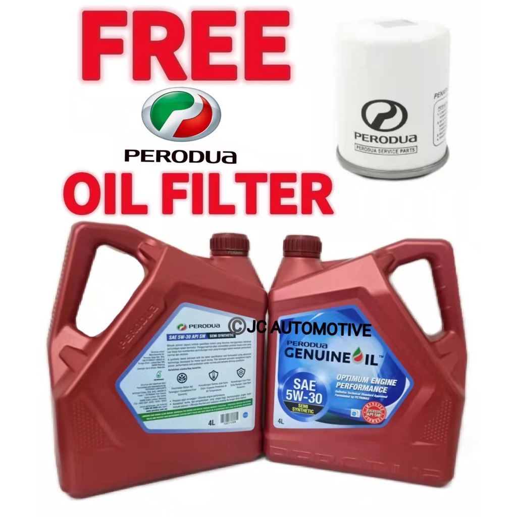 New Packing Perodua 5W30 5w-30 Semi Synthetic Engine Oil 4L + Free ...
