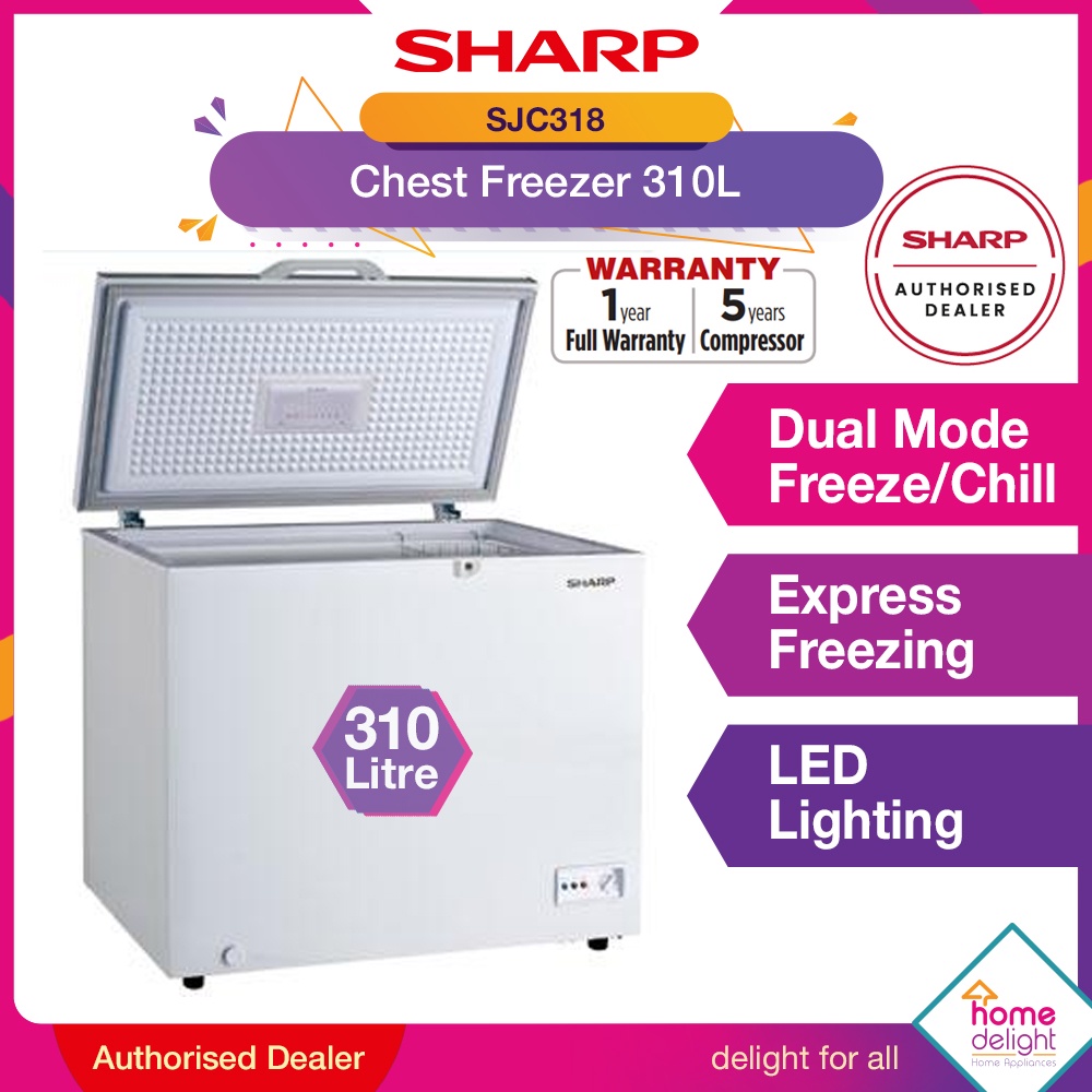 Sharp Chest Freezer Dual Mode 310L SJC318 | Shopee Malaysia