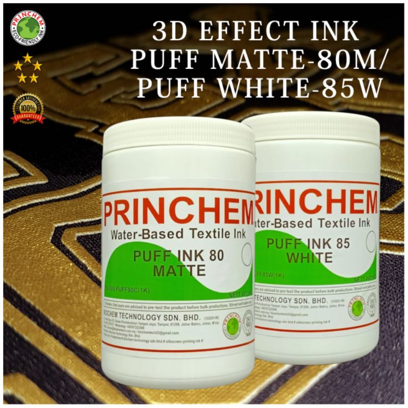 PRINCHEM 3D EFFECT INK PUFF MATTE-80M / PUFF WHITE - 85W FOR SILKSCREEN ...