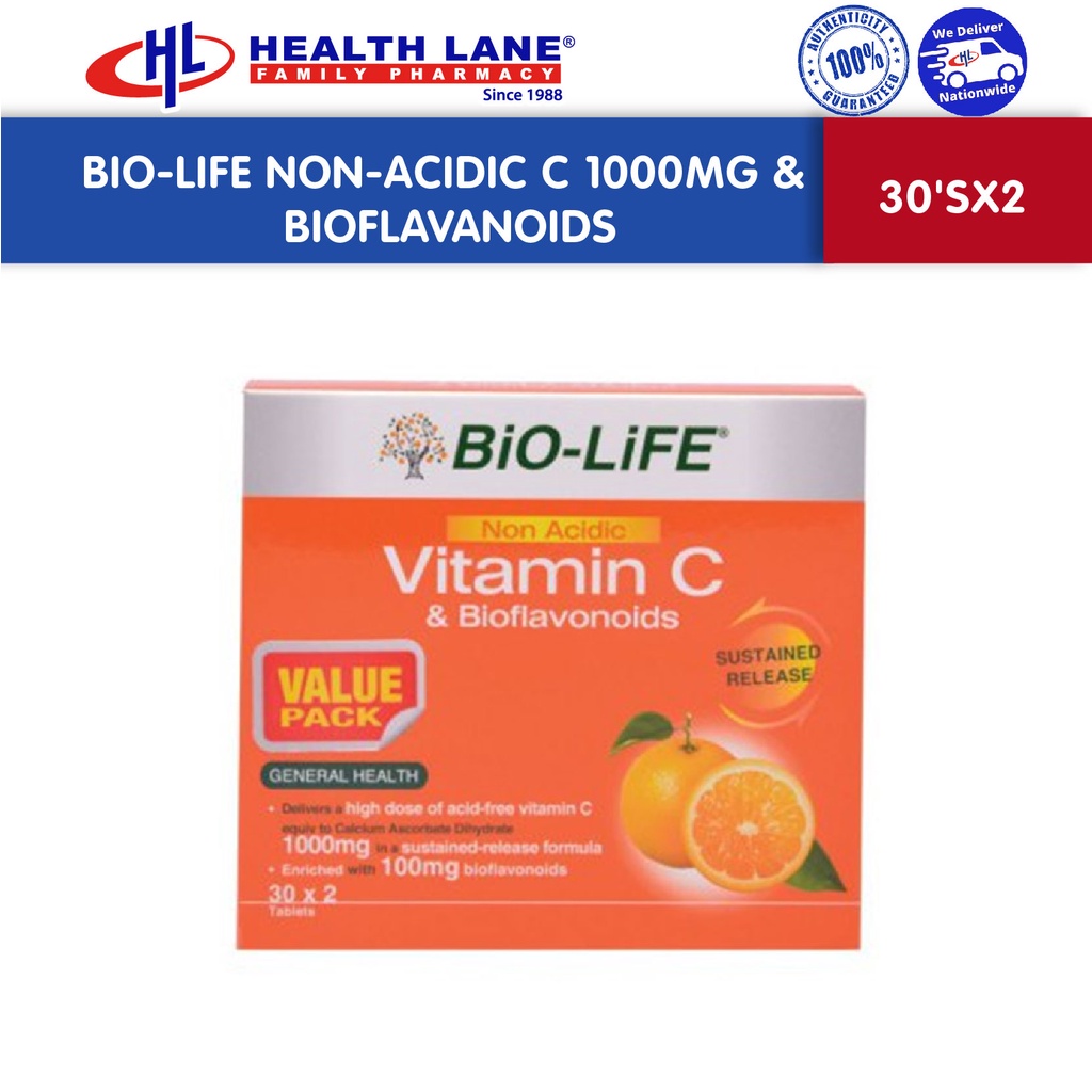 BiO-LiFE Non-Acidic C 1000mg & Bioflavanoids (30s x 2) | Shopee Malaysia