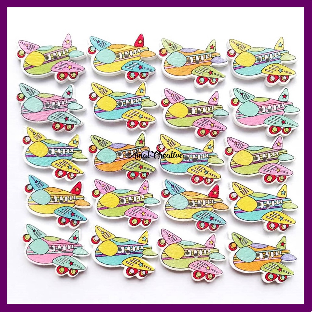 Aircraft Wooden Buttons | Airoplane Buttons | Butang Kraf Kayu Kapal ...