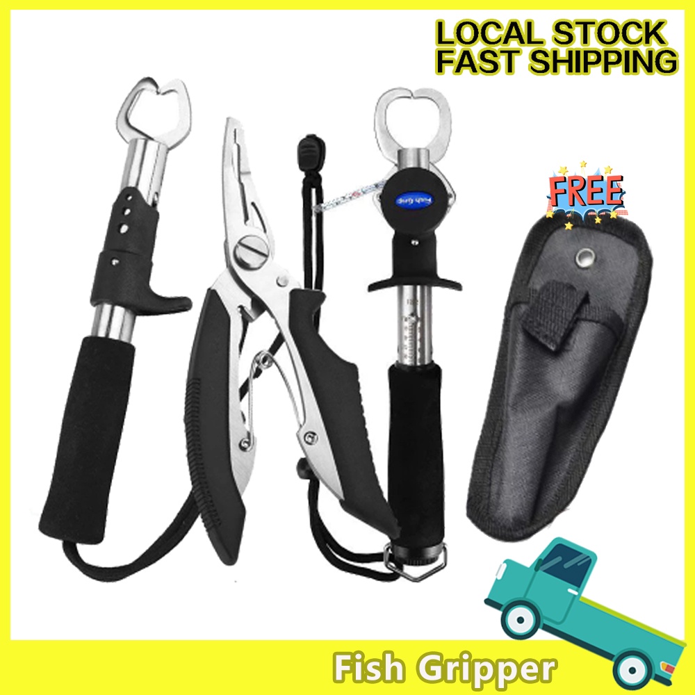 🇲🇾Compact Fishing Lip Grip Stainless Steel Fish Fishing Plier Fish Lip ...