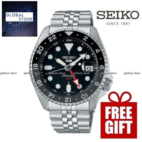 Seiko 5 SSK001K1 Men's SKX Sports Style GMT Automatic Stainless Steel ...