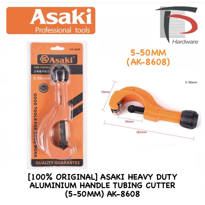 [100% ORIGINAL] ASAKI HEAVY DUTY ALUMINIUM HANDLE TUBING CUTTER (5-50MM ...