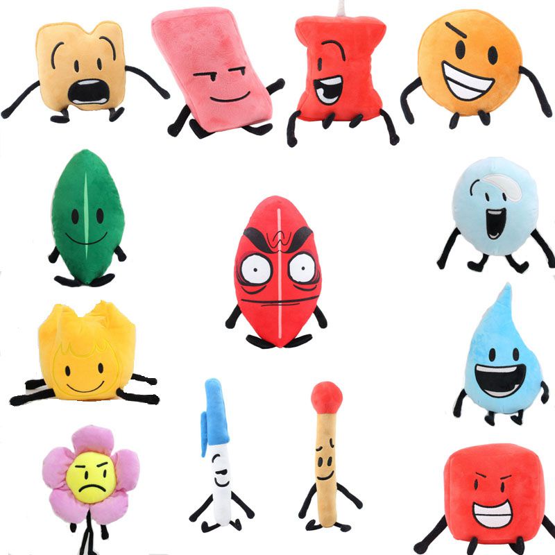 Leafy Firey Flower Block Waterdrop Bubble Soft Plushie Pillow Doll Kids ...