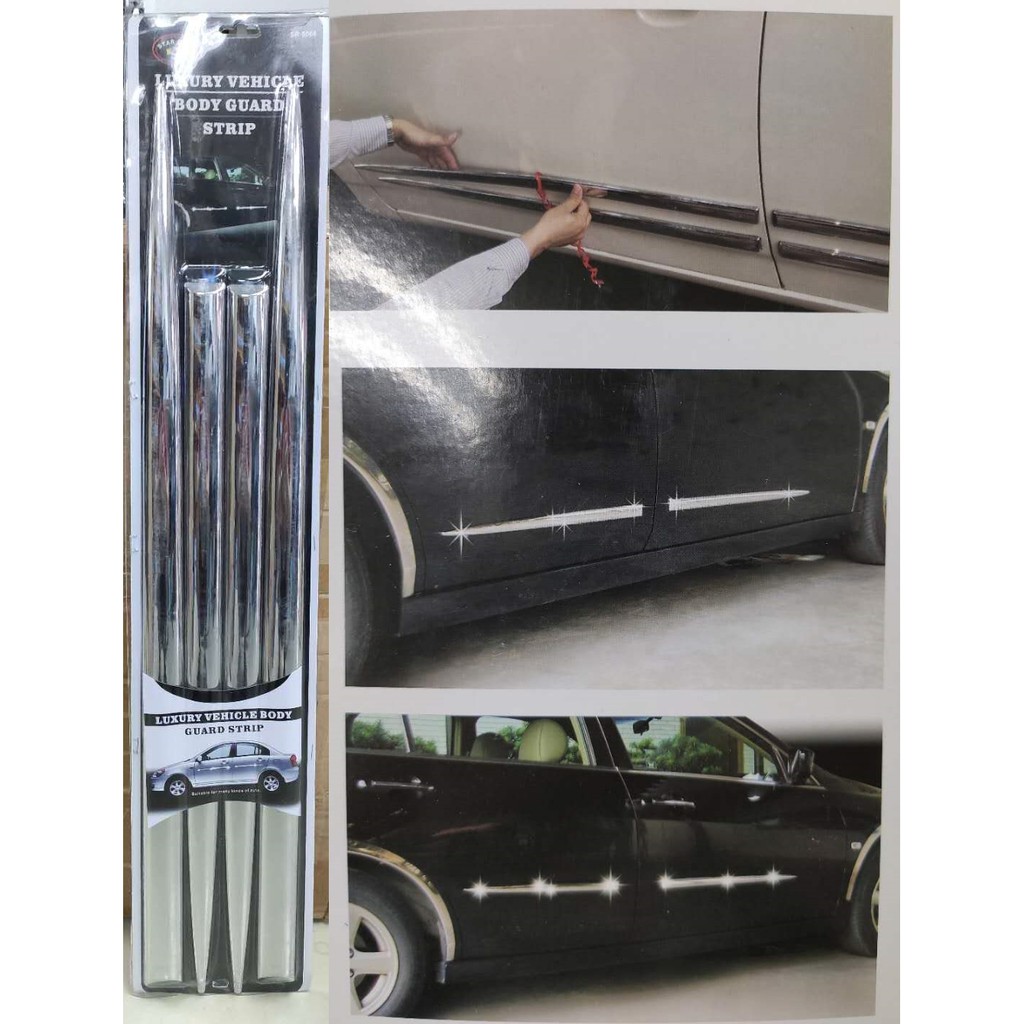 Universal Car Side Door Chrome Molding Moulding Body Lining Panel (4pcs ...