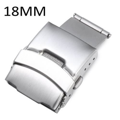 18MM STAINLESS STEEL FOLD OVER CLASP WATCH BUCKLE WITH PUSH BUTTON ...