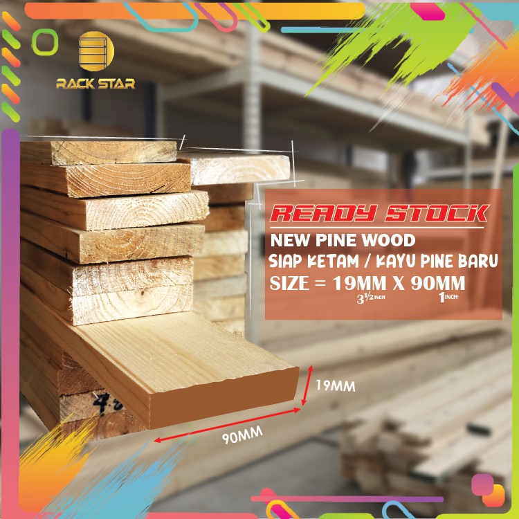 ( READY STOCK )kayu pine baru 90mm x 19mm | Shopee Malaysia