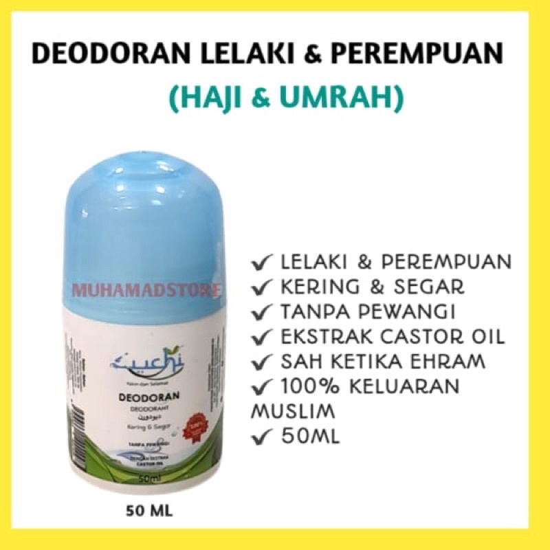 Deodorant Lelaki & Perempuan Suci Sah ketika Ihram (50ml) | Shopee Malaysia