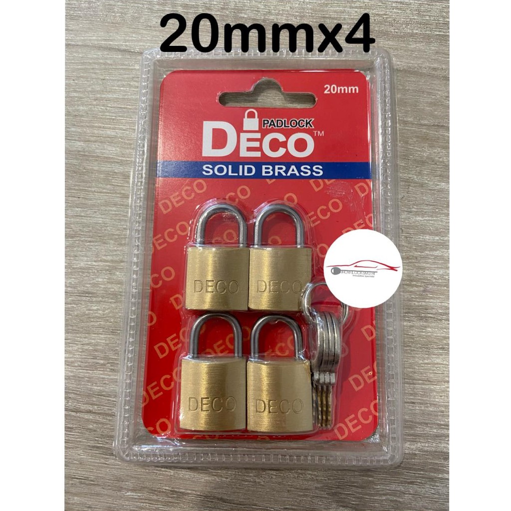 Deco Solid Brass Padlock/ Luggage Lock/ Drawer lock/20mm x4 小锁头 ...