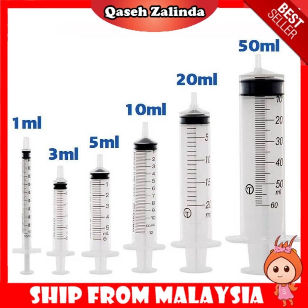 Disposable Syringe Luer Slip 1ml / 3ml / 5ml /10ml / 20ml / 50ml | Shopee Malaysia