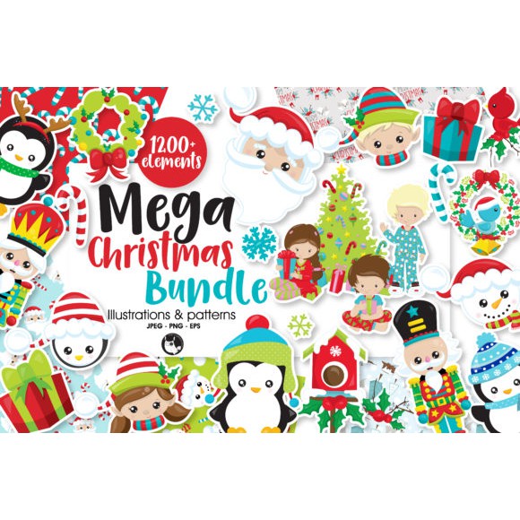 CreativeFabrica – The Mega Christmas Bundle – 1200+ Graphics all in 1 cute bundle 939605 ...