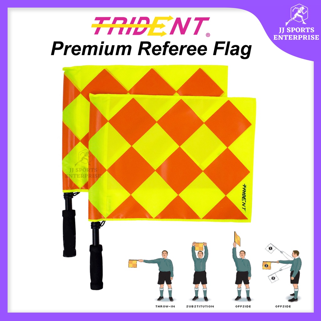 Trident Premium Linesman Flag Soccer Referee Flag Fair Play Sports Match Linesman Flags Soccer ...