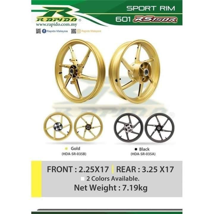 HONDA RS150R / RS150 / RS RAPIDO 601 SPORT RIM (SIZE BESAR) | Shopee ...