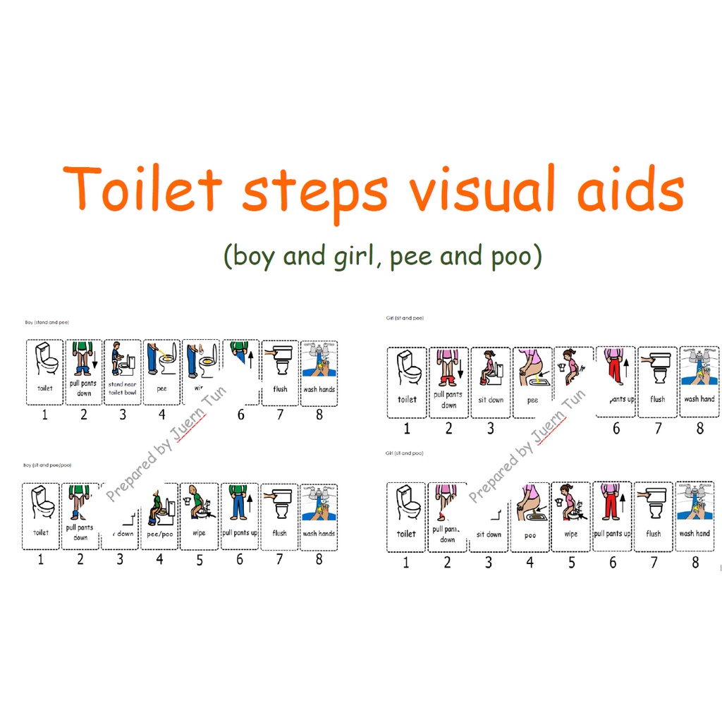 V001- Softcopy PDF - Toilet Steps Visual Aids PDF Version (boy & girl ...