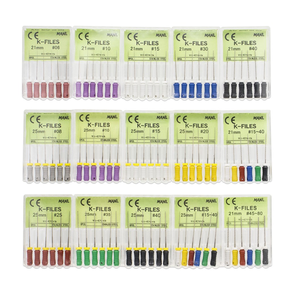 【Ready Stock】6Pcs/pack Dental Endo Root Canal Hand Use File K-FILES ...