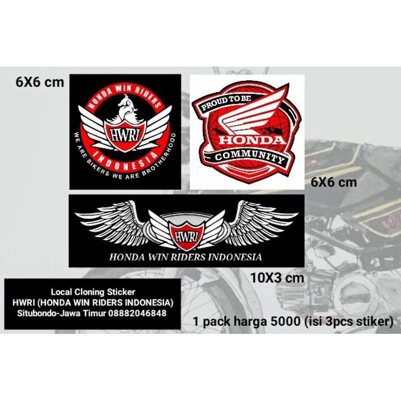 Honda Win-Stiker Logo Hwri Stickers (Honda Win Riders Indonesia ...